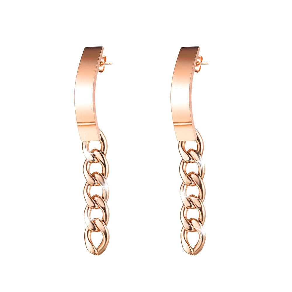 Boxed Set Dramatic Long Chain Drop Earrings - Bullion Gold