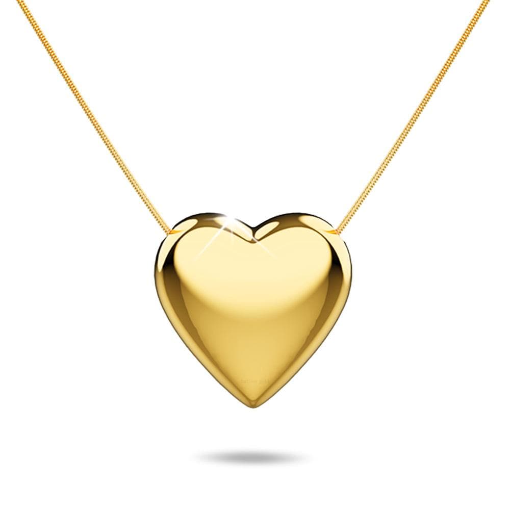 Solid Heart Necklace in Gold - Bullion Gold