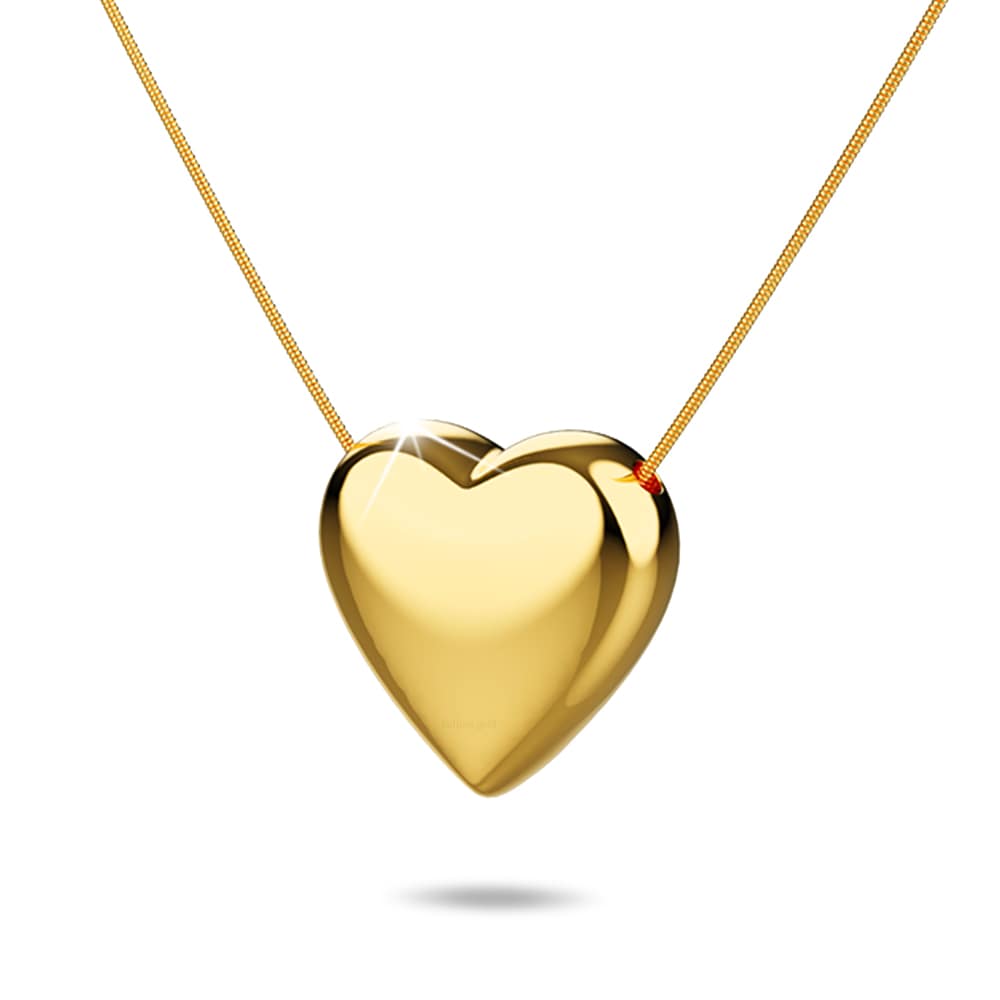 Solid Heart Necklace in Gold - Bullion Gold