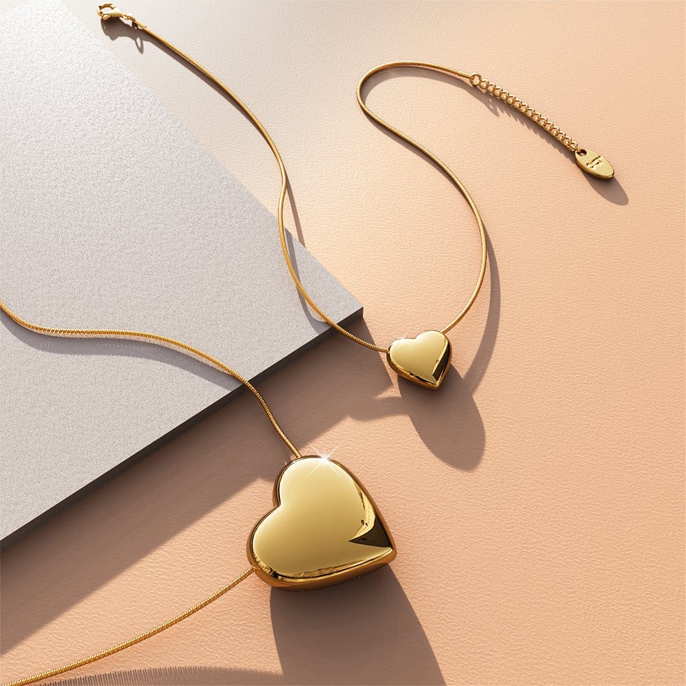 Solid Heart Necklace in Gold - Bullion Gold