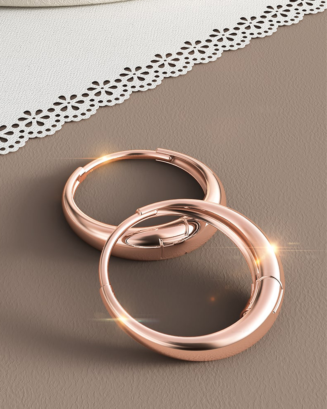 Ciara Chic Graduated Hoop Earrings Rose Gold - Bullion Gold