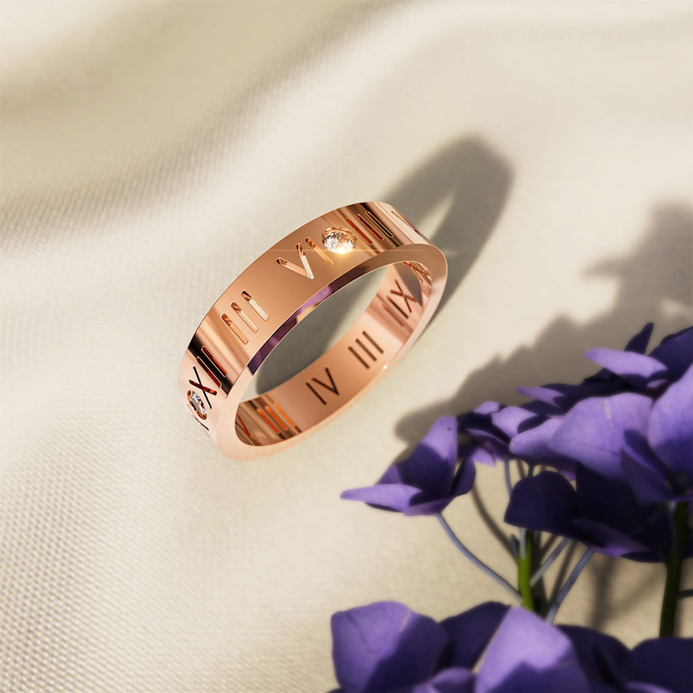 Romanian Numeral Ring In Rose Gold - Bullion Gold