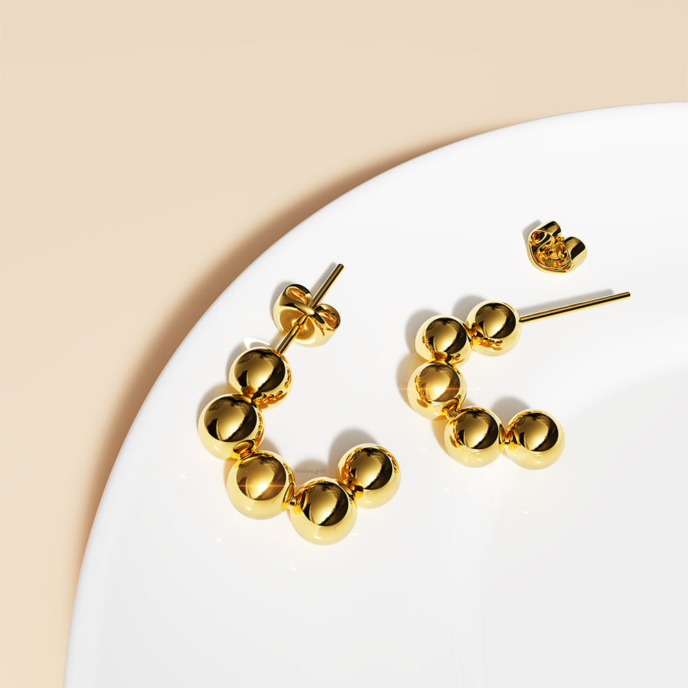 Boxed 2 Pairs of Gold Layered Earrings Set - Bullion Gold