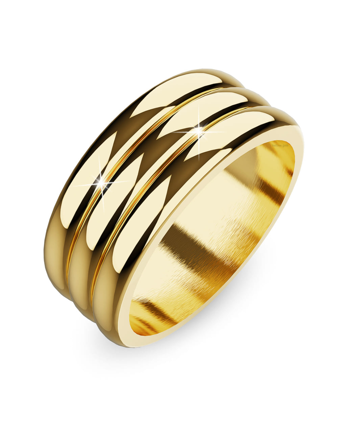 Triad Circular Gleam Radiant Gold Layered Ring - Bullion Gold