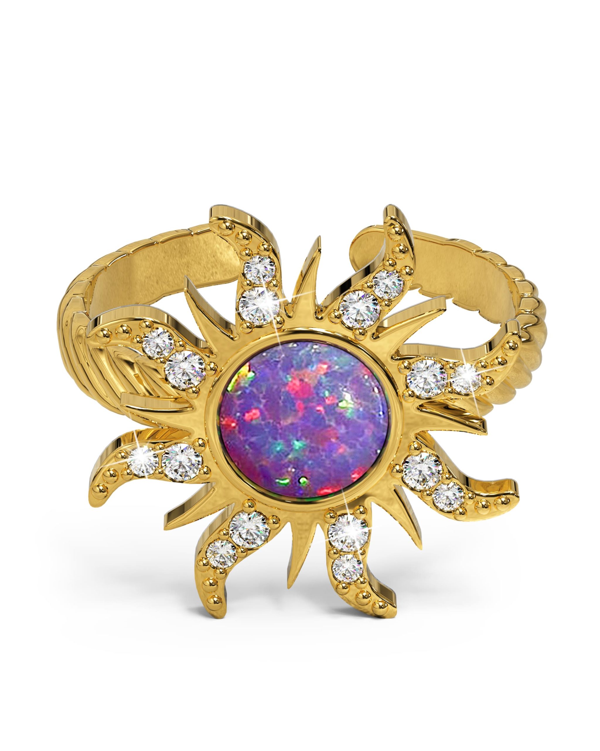 Rapunzel Opal Sun Ring - Bullion Gold