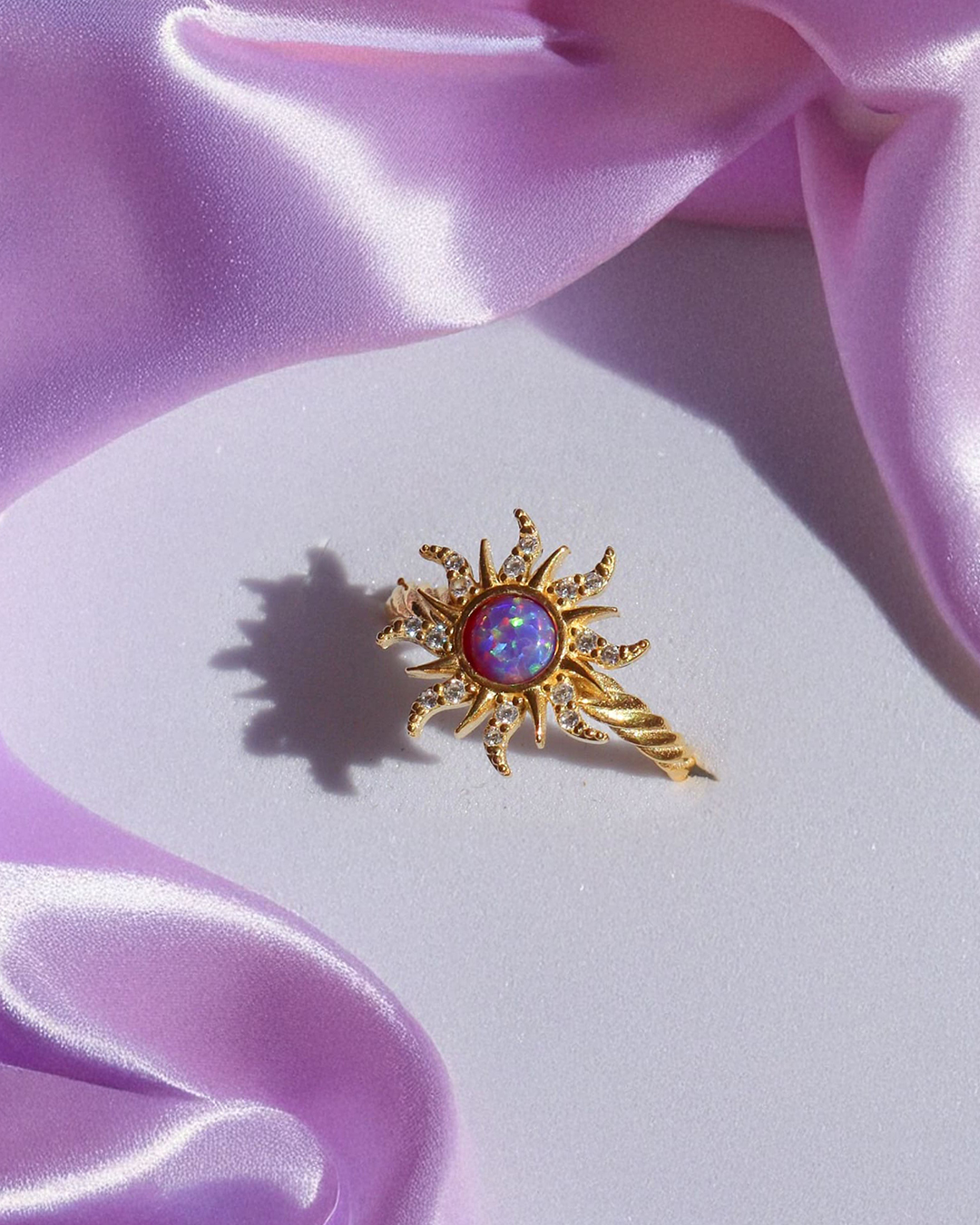 Rapunzel Opal Sun Ring - Bullion Gold